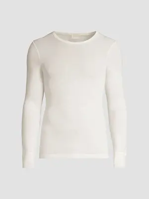Hanro Woolen Silk Long Sleeve Crewneck Tee - Beige
