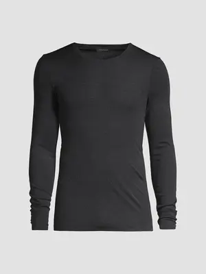 Hanro Woolen Silk Long Sleeve Crewneck Tee - Beige