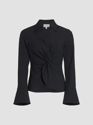 Cinq À Sept Mckenna Twist-front Blouse Black