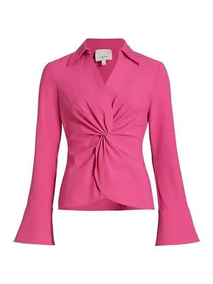 Cinq À Sept Mckenna Twist-front Blouse Hot Magenta