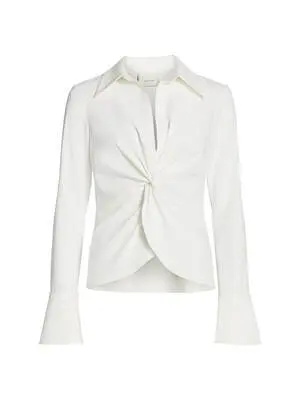 Cinq À Sept Mckenna Twist-front Blouse - Ivory