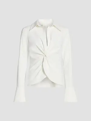 Cinq À Sept Mckenna Twist-front Blouse - Ivory