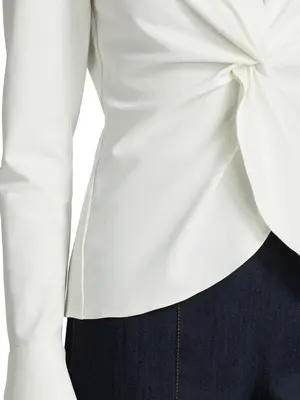 Cinq À Sept Mckenna Twist-front Blouse - Ivory