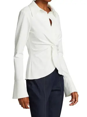 Cinq À Sept Mckenna Twist-front Blouse - Ivory