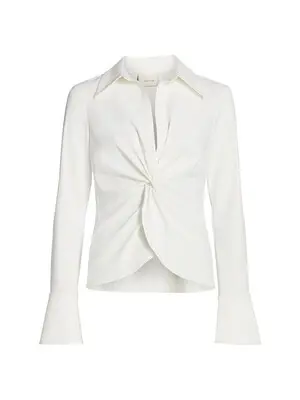 Cinq À Sept Mckenna Twist-front Blouse - Ivory