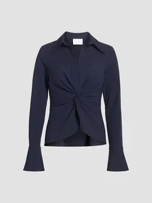 Cinq À Sept Mckenna Twist-front Blouse Navy