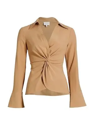 Cinq À Sept Mckenna Twist-front Blouse Sahara