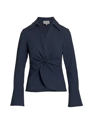 Cinq À Sept Mckenna Twist-front Blouse Shadow