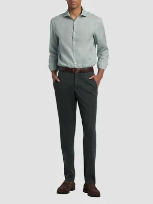 Canali Solid Linen Sport Shirt