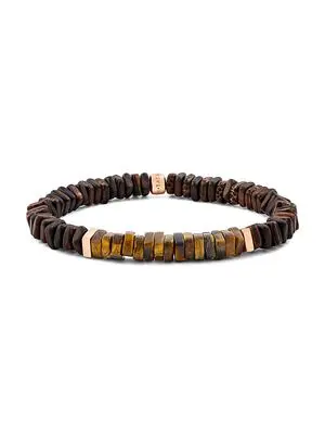 Tateossian Legno Wood, Rose Goldtone & Sterling Silver Bracelet - Brown