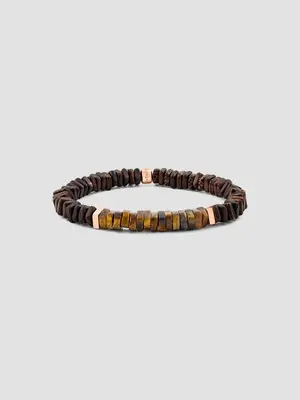 Tateossian Legno Wood, Rose Goldtone & Sterling Silver Bracelet - Brown
