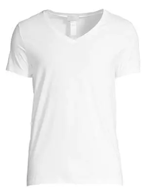 Hanro Cotton Superior Short Sleeve V-neck Tee - Neutral