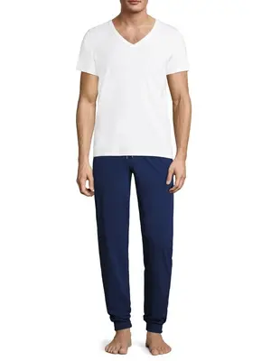 Hanro Cotton Superior Short Sleeve V-neck Tee - Neutral