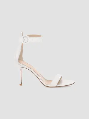 GIANVITO ROSSI Portofino Leather Sandals - White