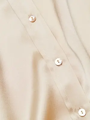 L'Agence Dani Three-quarter Sleeve Silk Shirt - Champagne