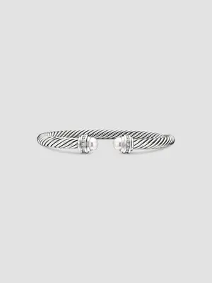 David Yurman Cable Classics Bracelet With Pearls & Diamonds