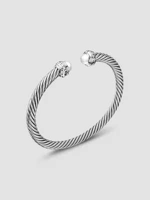 David Yurman Cable Classics Bracelet With Pearls & Diamonds