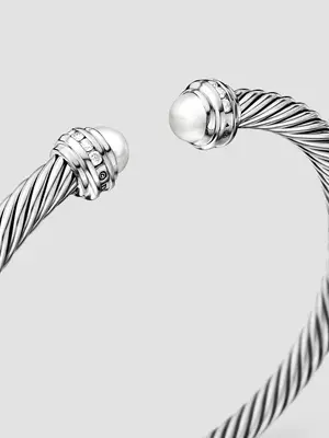 David Yurman Cable Classics Bracelet With Pearls & Diamonds