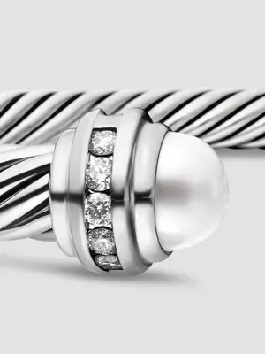 David Yurman Cable Classics Bracelet With Pearls & Diamonds