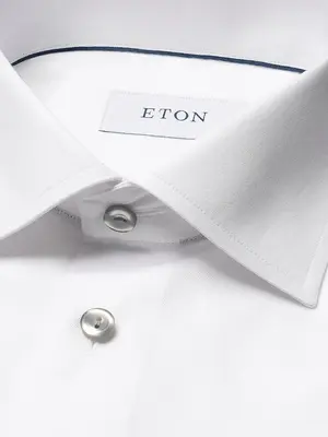 Eton Contemporary-fit Twill Dress Shirt With Grey Details