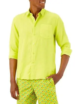 Vilebrequin Long-sleeve Linen Shirt Guava