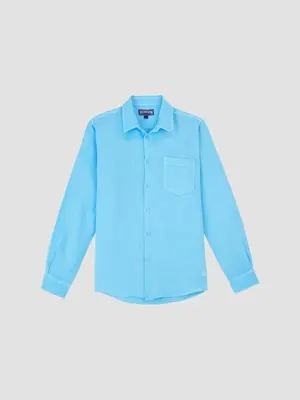Vilebrequin Long-sleeve Linen Shirt - Light Blue