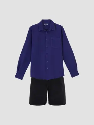 Vilebrequin Long-sleeve Linen Shirt - Midnight