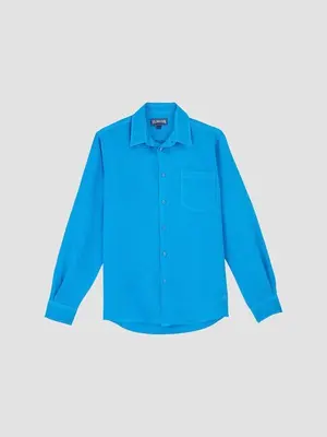 Vilebrequin Long-sleeve Linen Shirt Pourpre