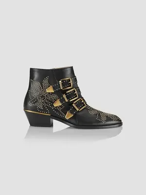 Chloé Susanna Studded Leather Ankle Boots - Black