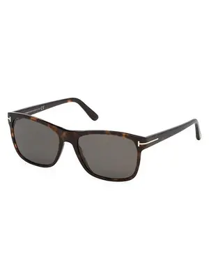 TOM FORD Men's Giulio 54MM Square Havana Sunglasses - Dark Havana Dark Havana