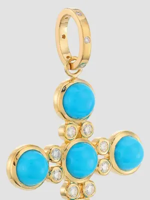 Temple St. Clair Florence86 18k Yellow & Diamond Four Elets Cross Pendant