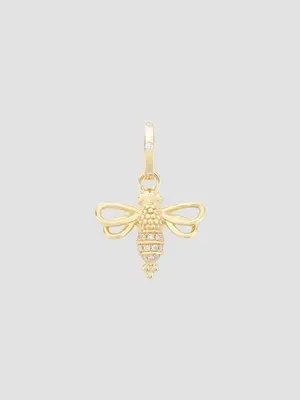 Temple St. Clair Tree Of Life 18k & Diamond Resting Bee Pendant - Yellow Gold