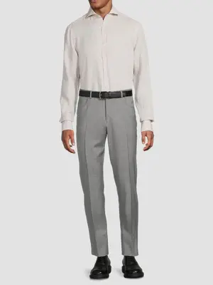 Canali Linen Sport Shirt - Light Tan