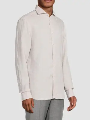 Canali Linen Sport Shirt - Light Tan