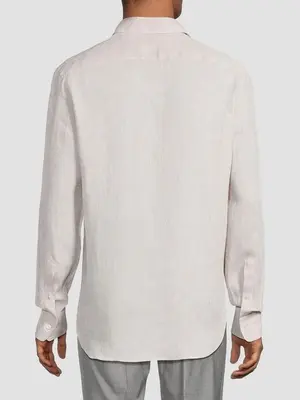 Canali Linen Sport Shirt - Light Tan