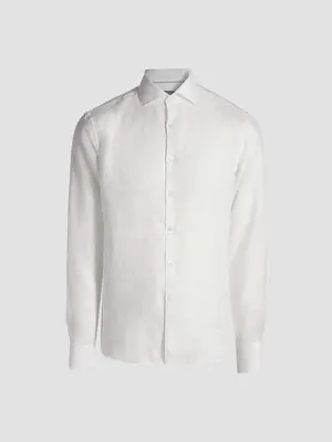 Canali Linen Sport Shirt - White
