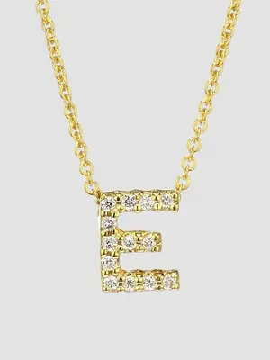 Roberto Coin Tiny Treasures Diamond & 18k Yellow Gold Initial Necklace Initial E