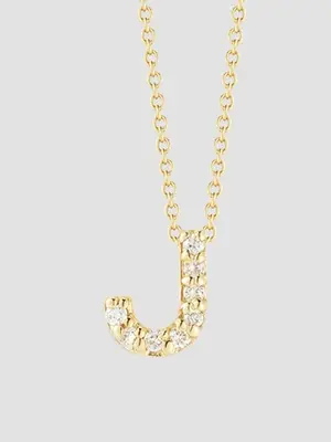 Roberto Coin Tiny Treasures Diamond & 18k Yellow Gold Initial Necklace Initial J