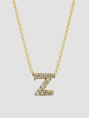 Roberto Coin Tiny Treasures Diamond & 18k Yellow Gold Initial Necklace - Initial Z