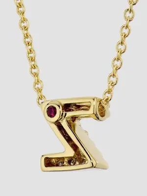 Roberto Coin Tiny Treasures Diamond & 18k Yellow Gold Initial Necklace - Initial Z