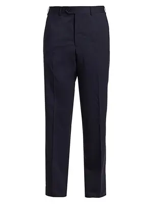 Giorgio Armani Wool Trousers Solid Dark