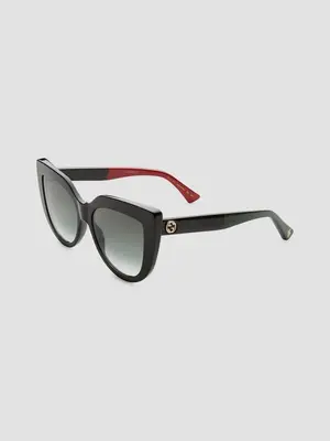 Gucci 53mm Colorblocked Arm Cat Eye Sunglasses
