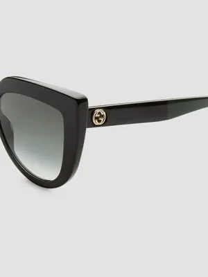 Gucci 53mm Colorblocked Arm Cat Eye Sunglasses
