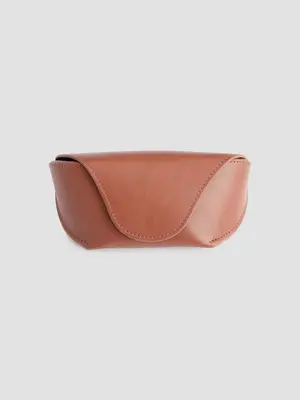 ROYCE NEW YORK Leather Sunglasses Carrying Case - Tan