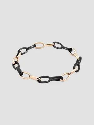 Vhernier Ottovolante 18k Ebony & Diamond Chain Necklace - Pink Gold