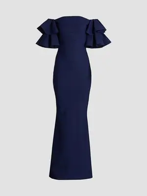 Chiara Boni La Petite Robe Parvati Off-the-shoulder Gown - Blue Notte