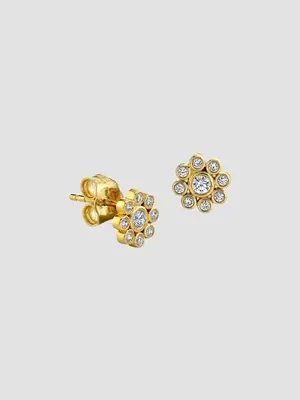 SYDNEY EVAN 14k Yellow & Diamond Flower Single Stud Earring - Gold