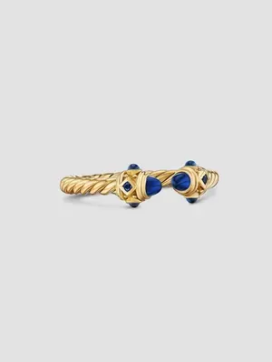 David Yurman Renaissance Open Ring In 18k Gold With Gemstones Blue Sapphire