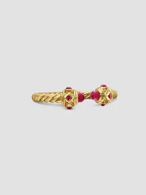 David Yurman Renaissance Open Ring In 18k With Gemstones - Ruby