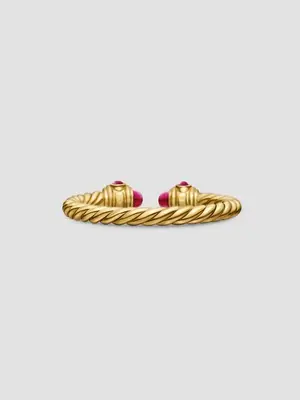David Yurman Renaissance Open Ring In 18k With Gemstones - Ruby